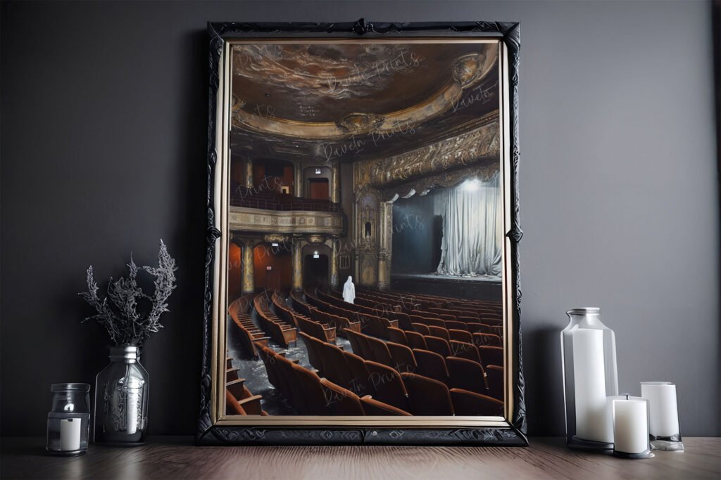 RaveIn Prints - Ghost At The Theater, Gothic Home Decor, Dark and Moody ...