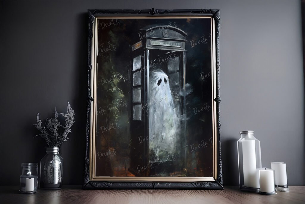RaveIn Prints - Ghost In The Telephone Booth, Halloween Print, Gothic ...