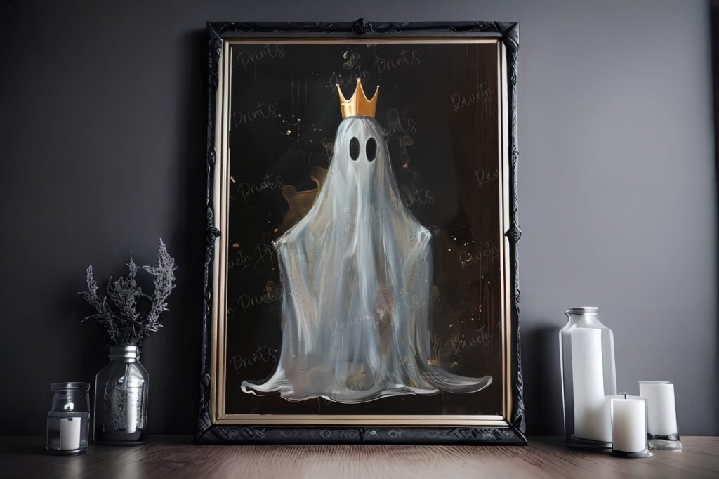 RaveIn Prints - Ghost Wearing A Crown, Ghost Painting, Gothic Home ...